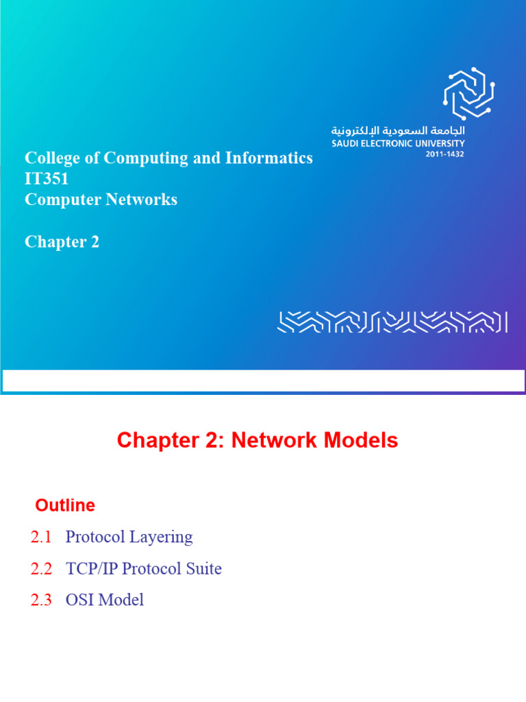 IT351 - Module2 - Network Models - Ch2 | PDF | Osi Model | Computer Network