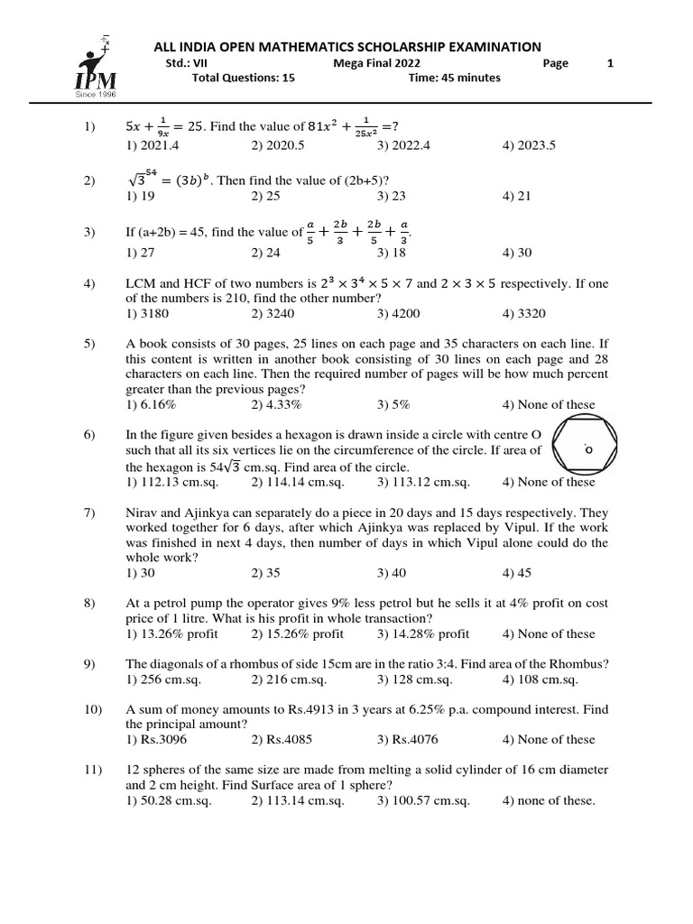 7th Mega Final 2022 | PDF