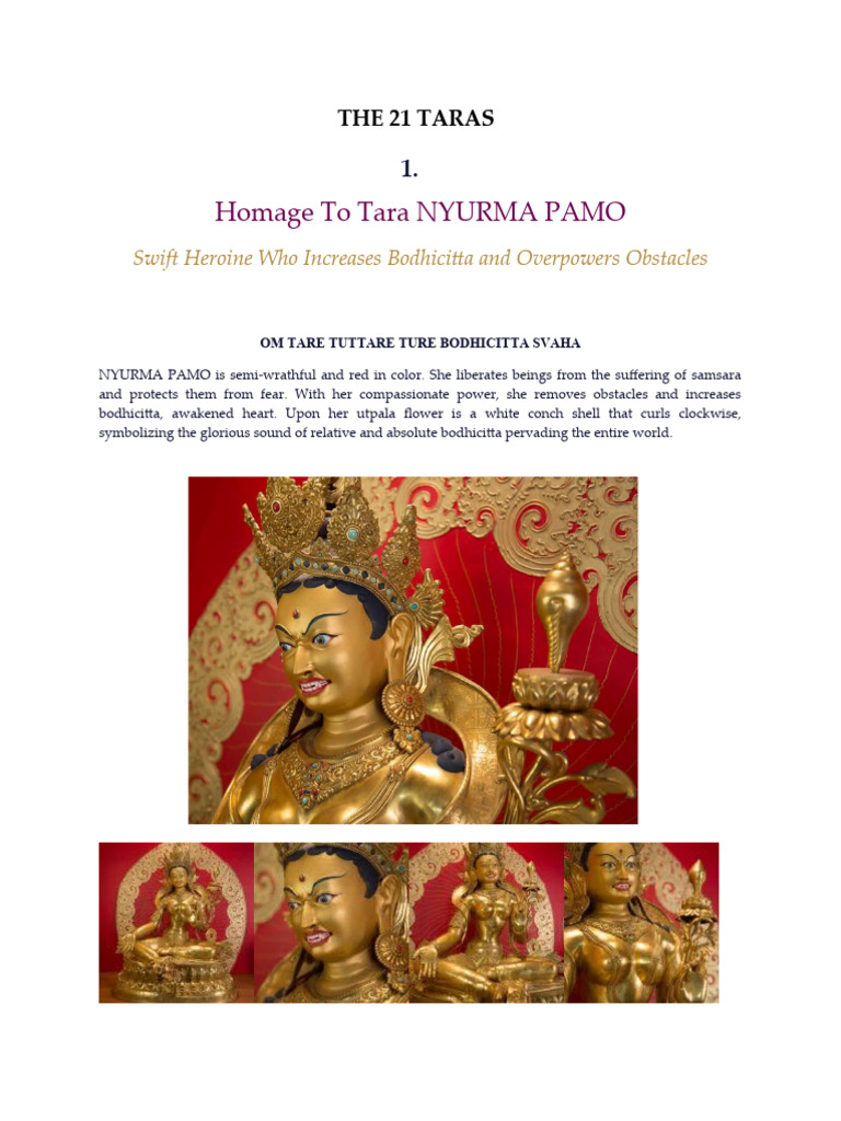 The 21 Taras | PDF | Mantra | Indian Religions