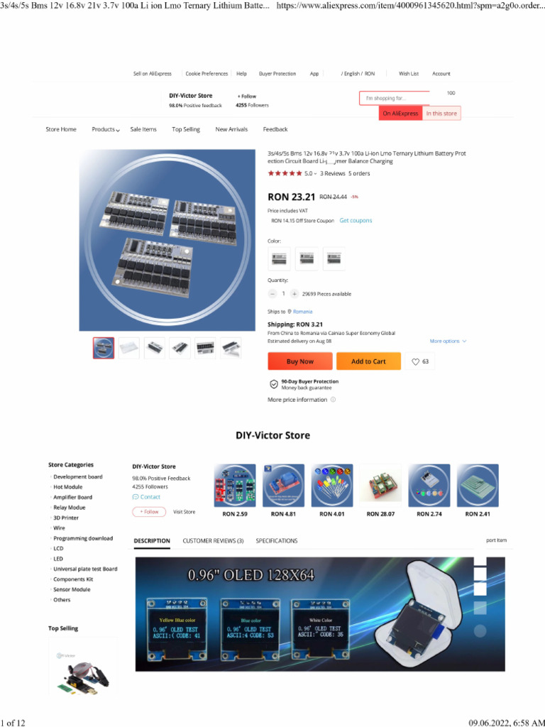 Bms 5S 21v 100A Balance | PDF | Lithium Ion Battery | Battery Charger