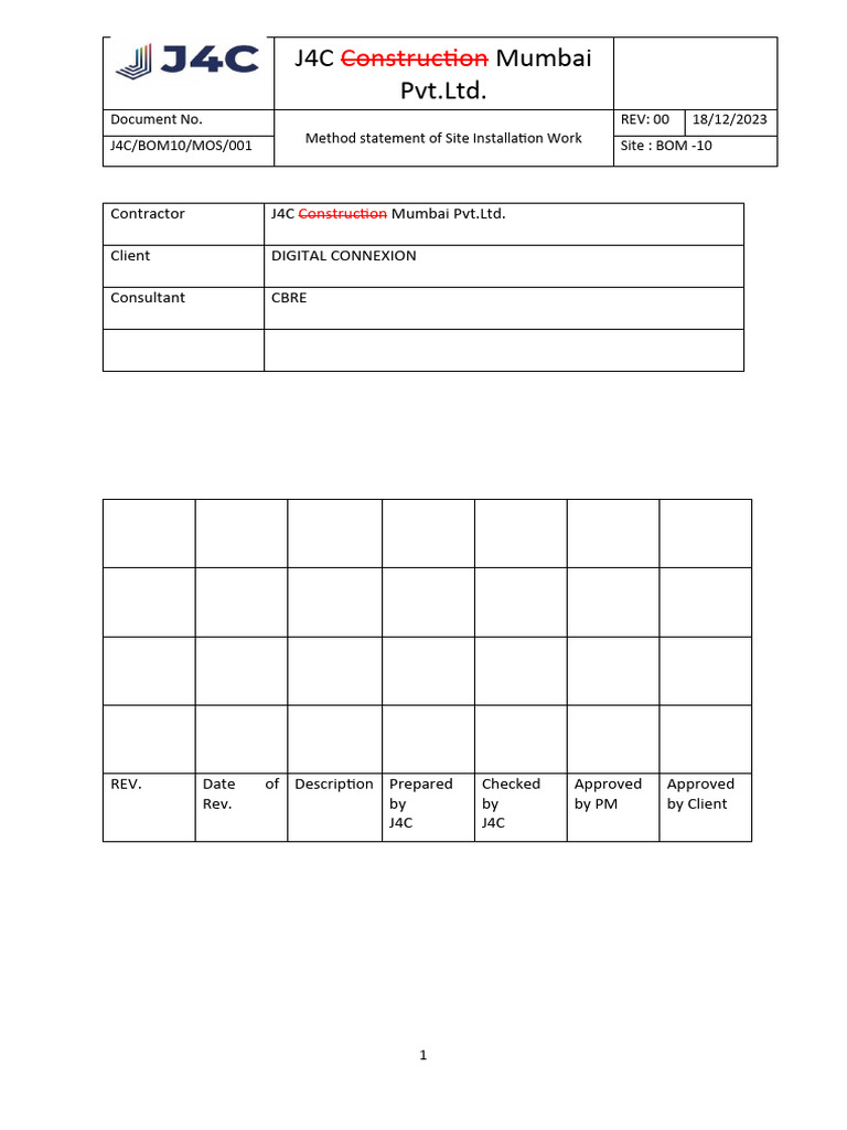 MOS - Site Installation Work | PDF | Surveying | Crane (Machine)