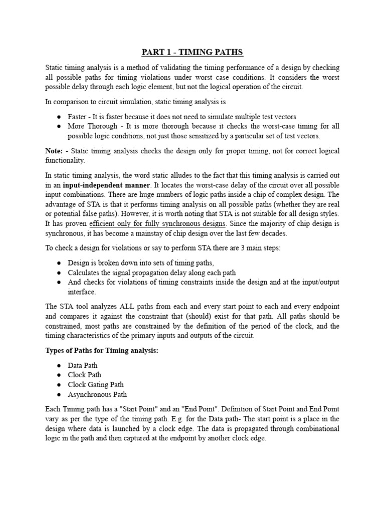 Static Timing Analysis | PDF | Computer Engineering | Computer Science