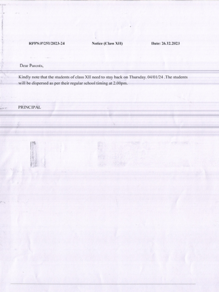 Notice Class Xii | PDF