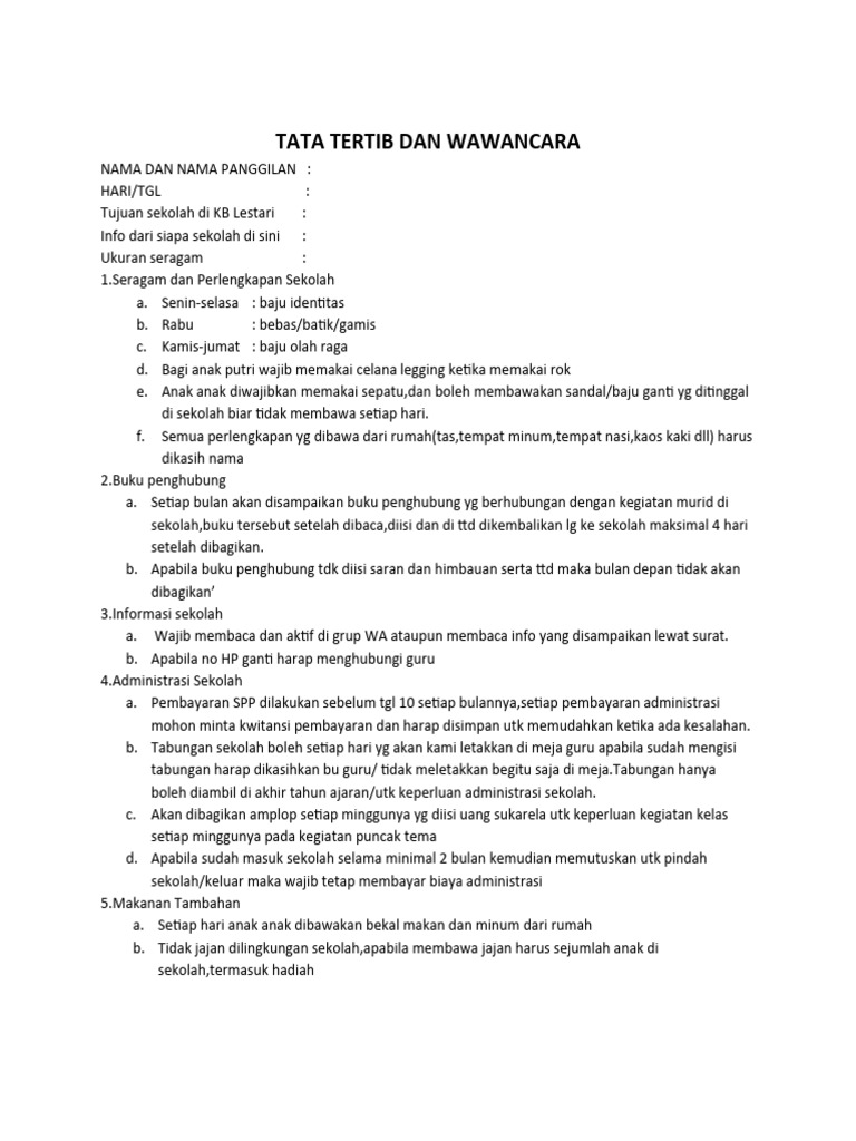 Tata Tertib Dan Wawancara | PDF