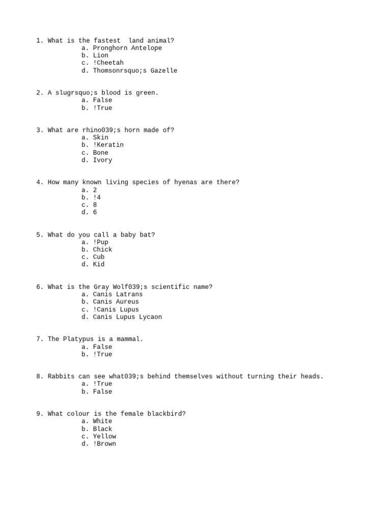 Quiz Practice Problems 10 | PDF | Organisms