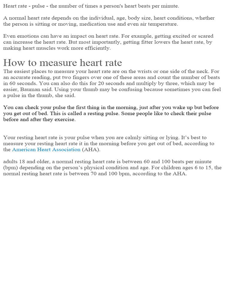 Heart Rate | PDF