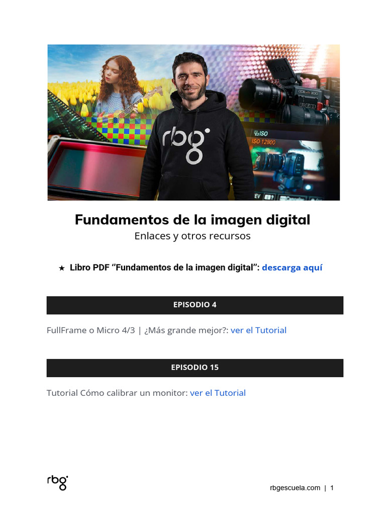Curso Fundamentos de La Imagen Digital - Enlaces y Otros Recursos | PDF