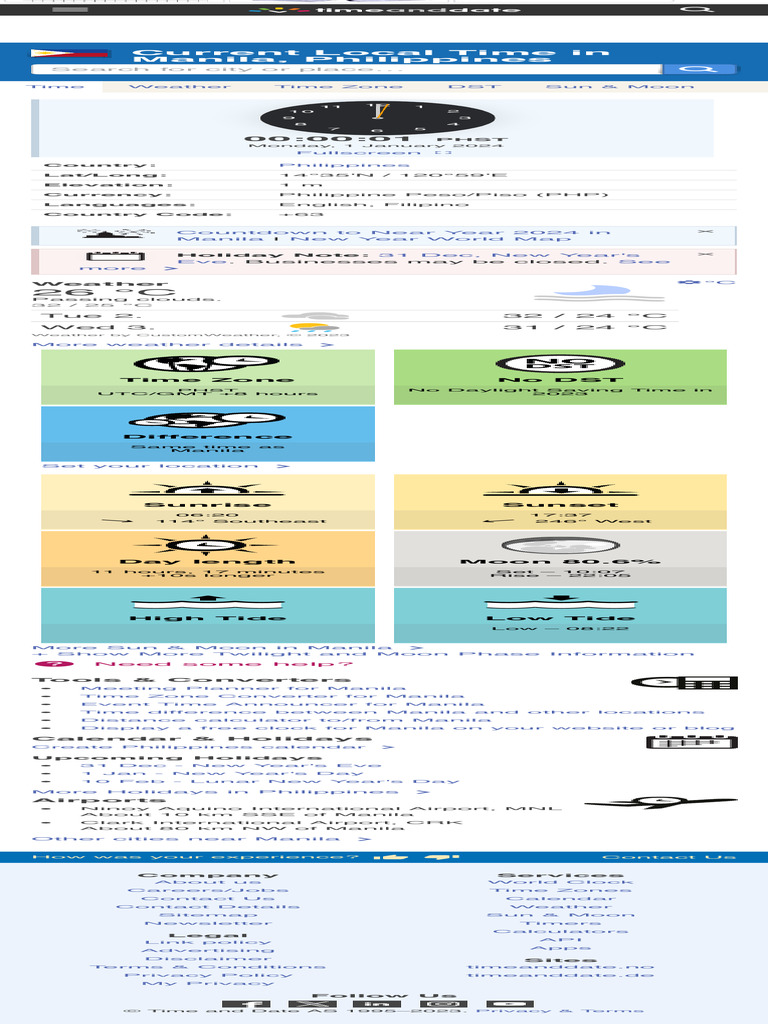 Current Local Time In Manila Philippines PDF Daylight Saving Time