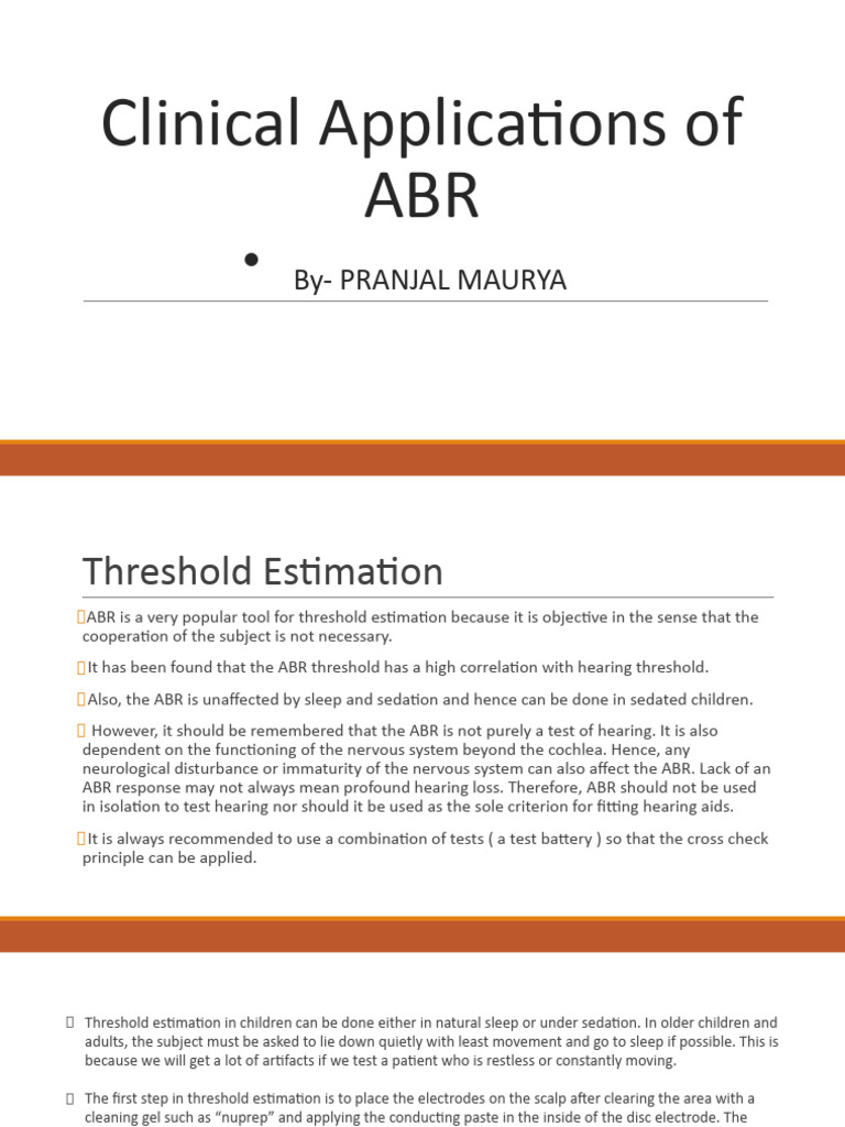 Application of ABR | PDF | Wellness | Technology & Engineering