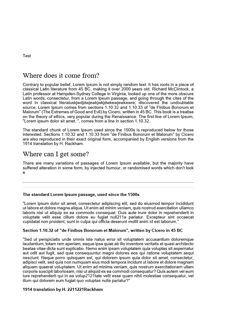 Origins of Lorem Ipsum Text | PDF | Philosophy
