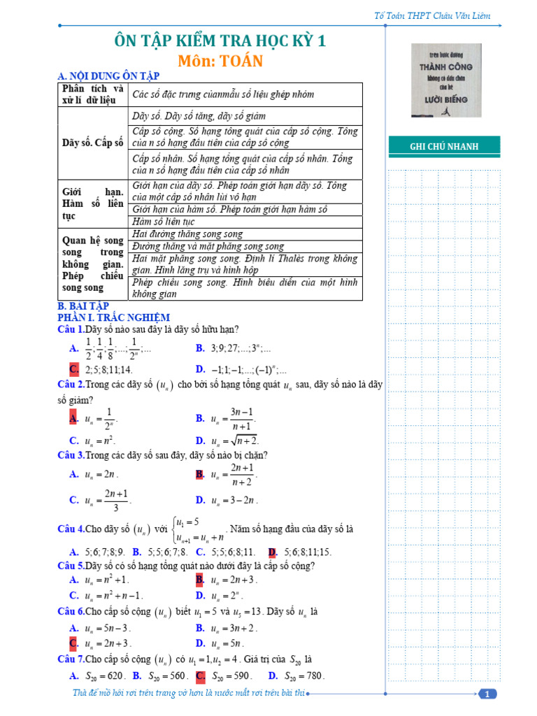 On Kiem Tra Hk1 Khoi 11 | PDF