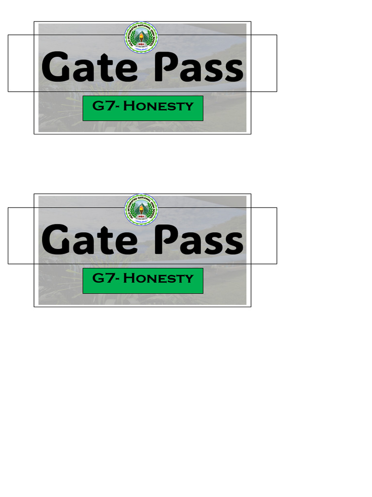 Gate Pass | PDF