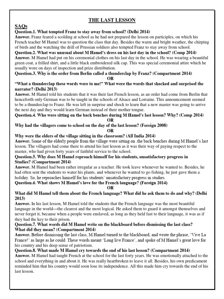 French Lesson's Final Day | PDF | Art