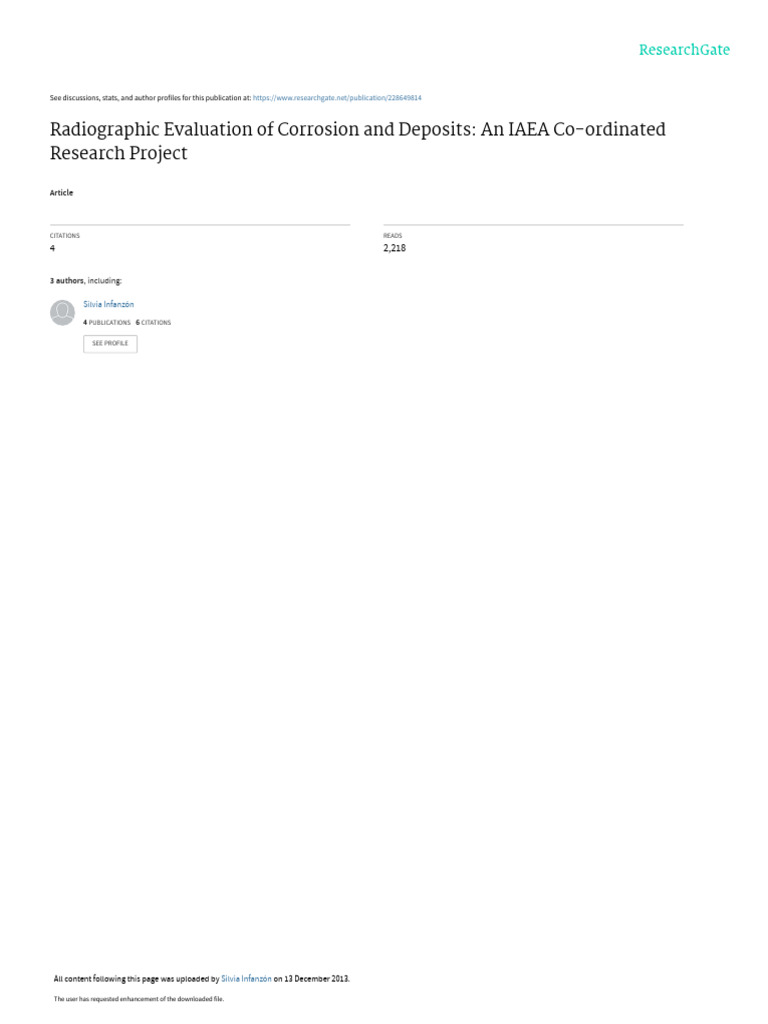 Radiographic Evaluation of Corrosion and Deposits | PDF | Gamma Ray ...