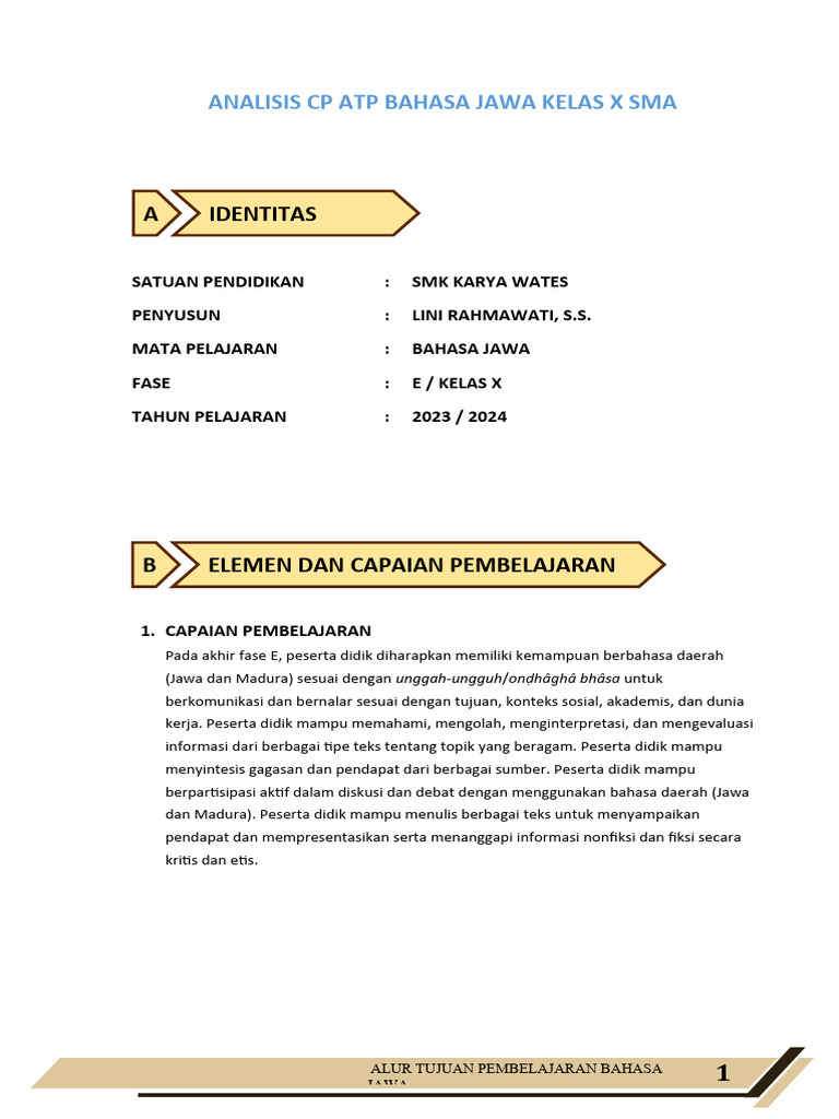 Analisis CP Atp X Jawa | PDF