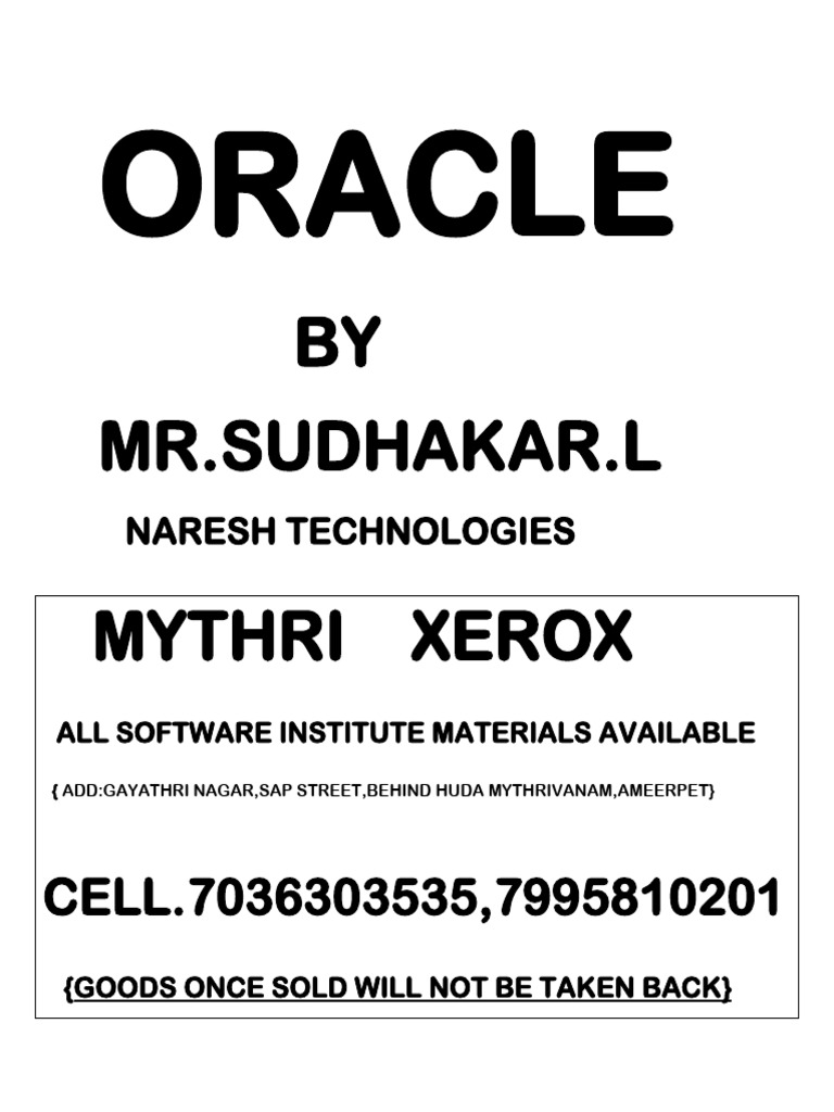 Oracale Sql Pdf