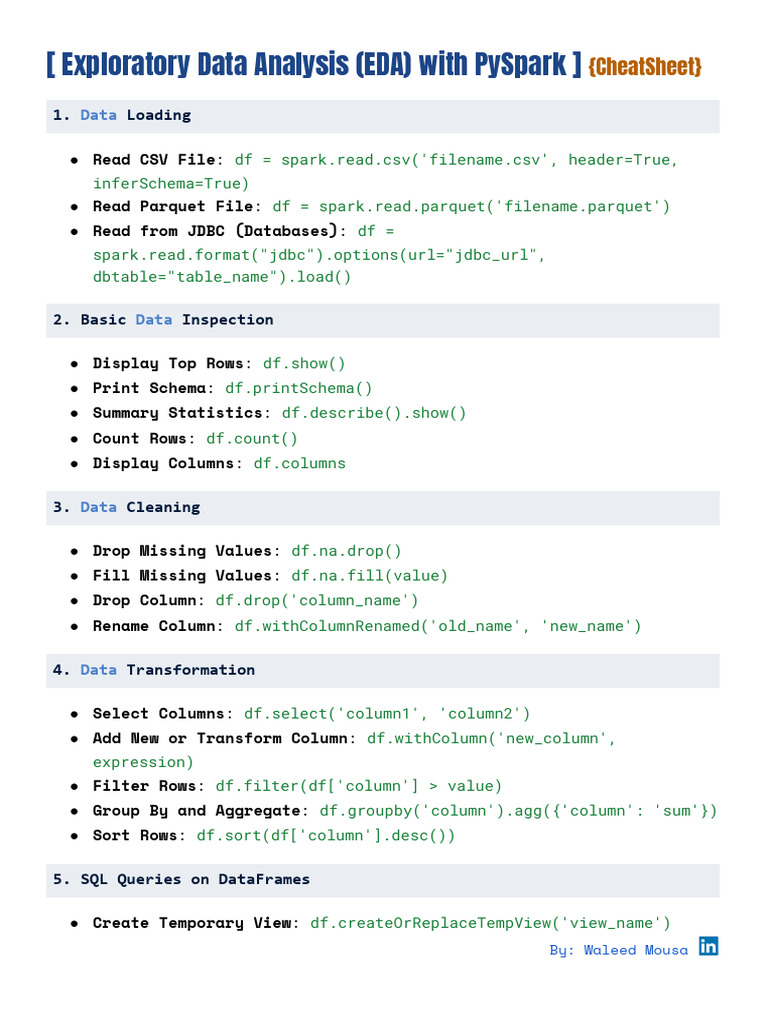 Python Data Exploratory Commands | PDF | Apache Spark | Sql