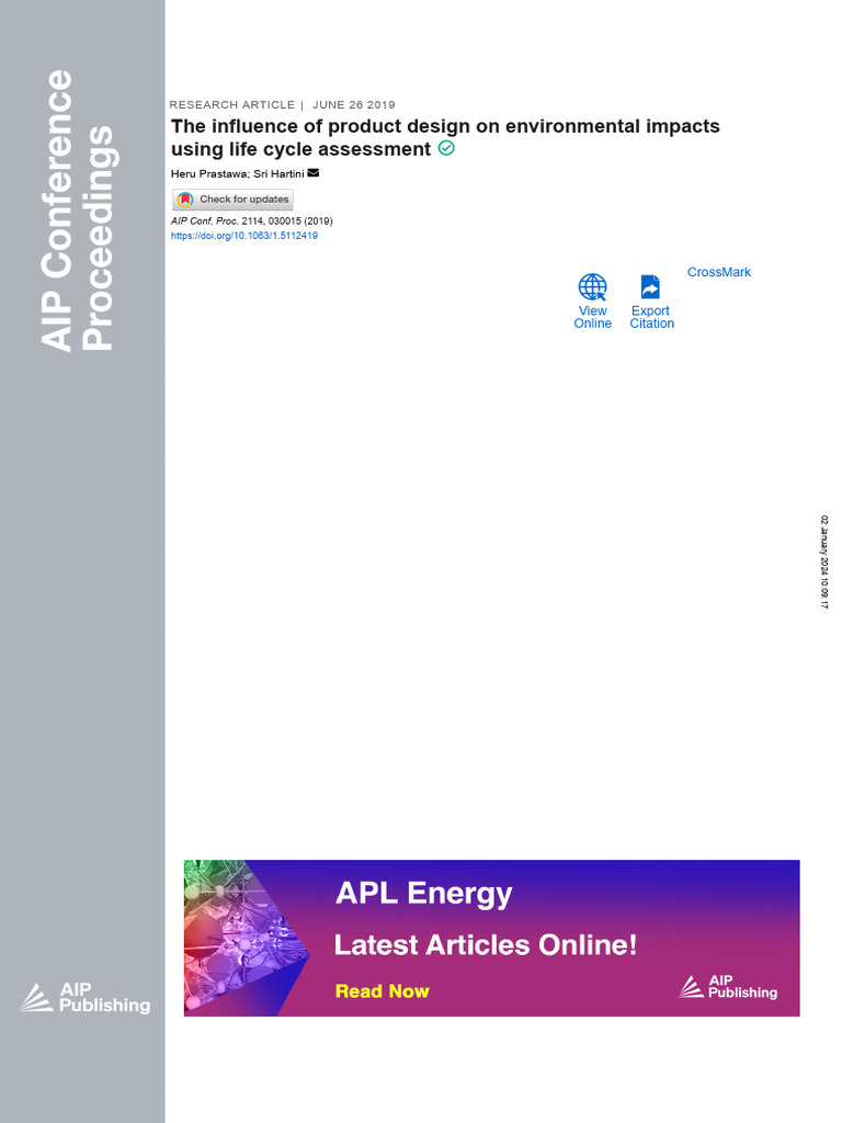 Life Cycle Assessment | PDF