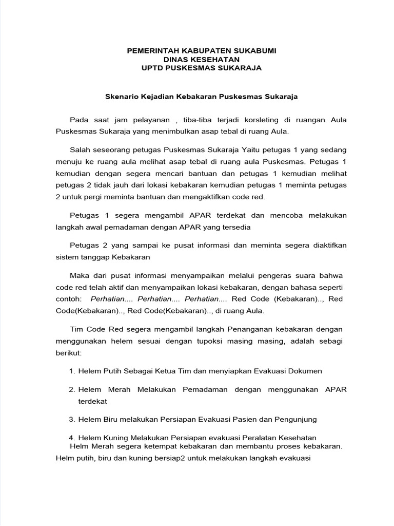 Prosedur Tanggap Darurat Kebakaran Puskesmas | PDF