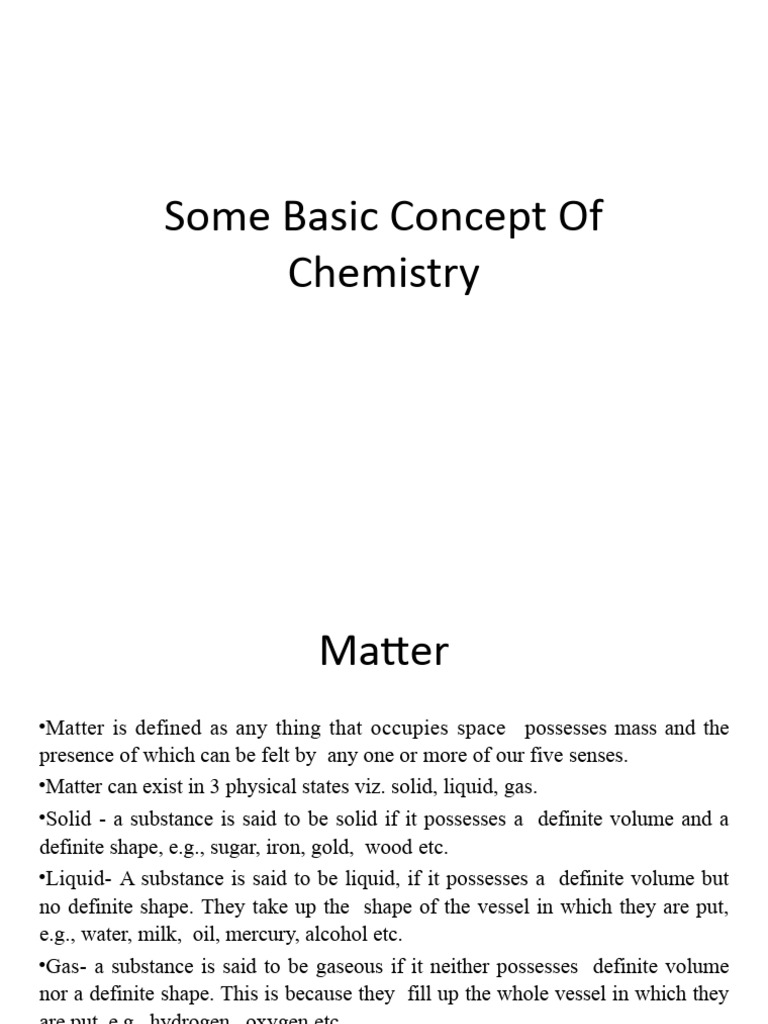 Some Basic Concept of Chemistry | PDF | Stoichiometry | Quantity