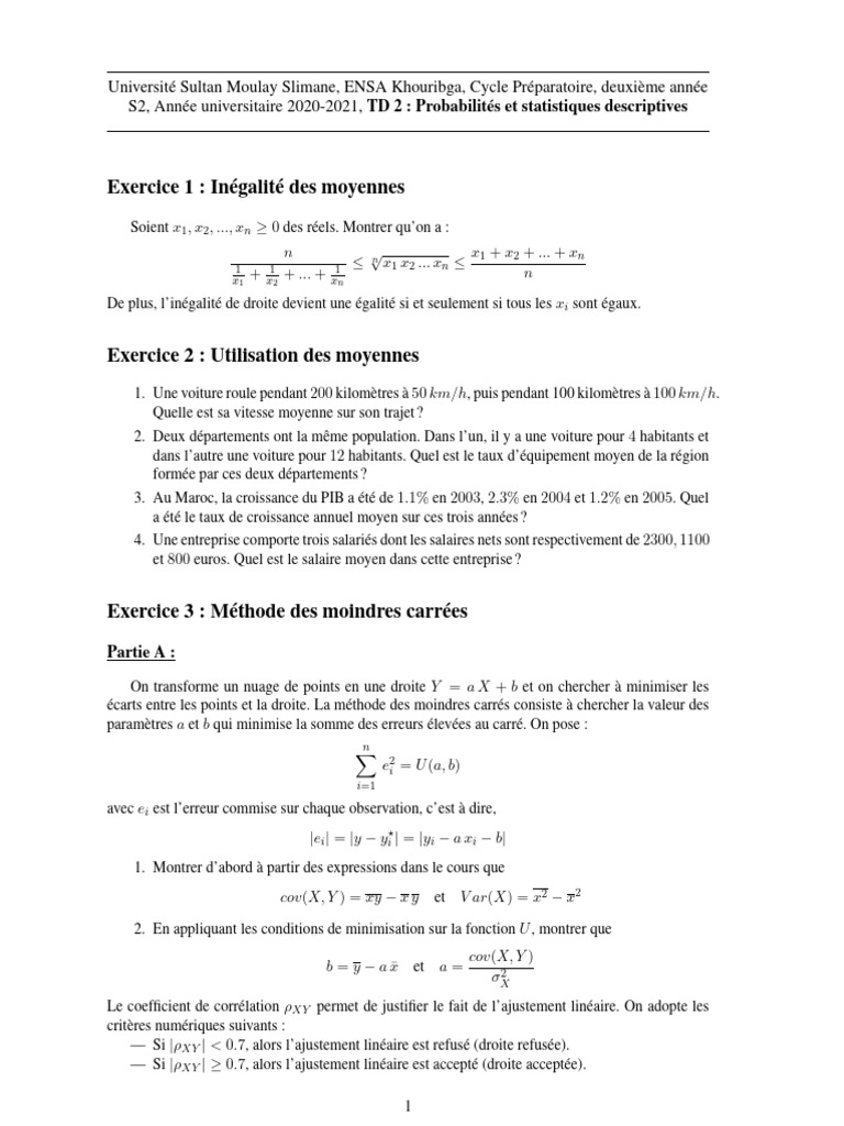 TD2 PBS 2020 21 | PDF