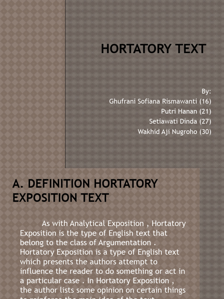 Hortatory Text | PDF