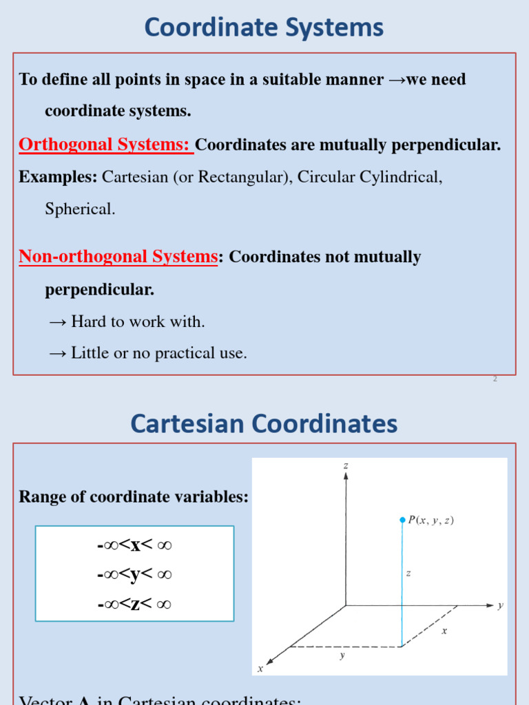 Lecture Notes - Week 2 | PDF | Cartesian Coordinate System | Geometry