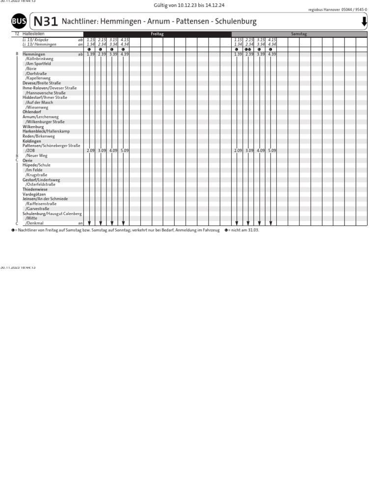 Nachtliner N31 | PDF