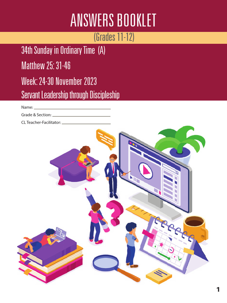 Answers Booklet | PDF | Jesus | Disciple (Christianity)