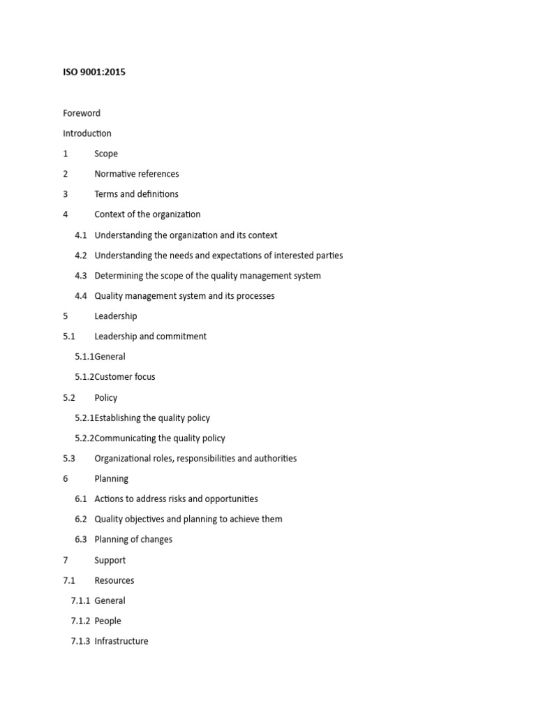 ISO 9001 Index | PDF