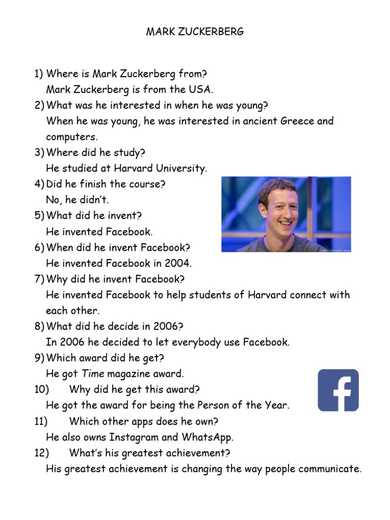 Mark Zuckerberg answers | PDF