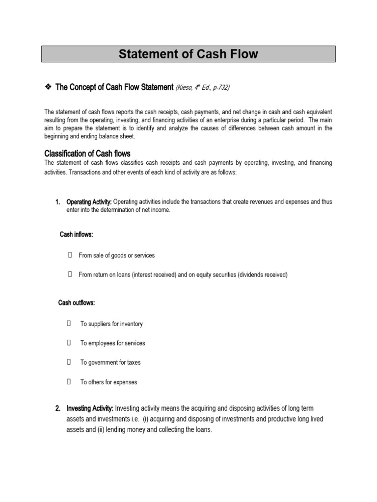 Cash flow statement. | PDF