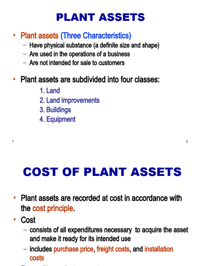 Plant Assets | PDF | Depreciation | Book Value