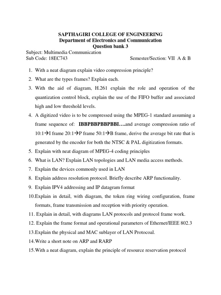 Question Bank 3 | PDF