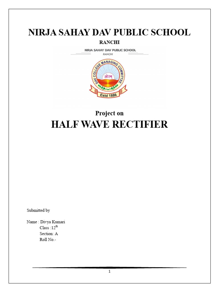Project Half Wave Rectifier | PDF