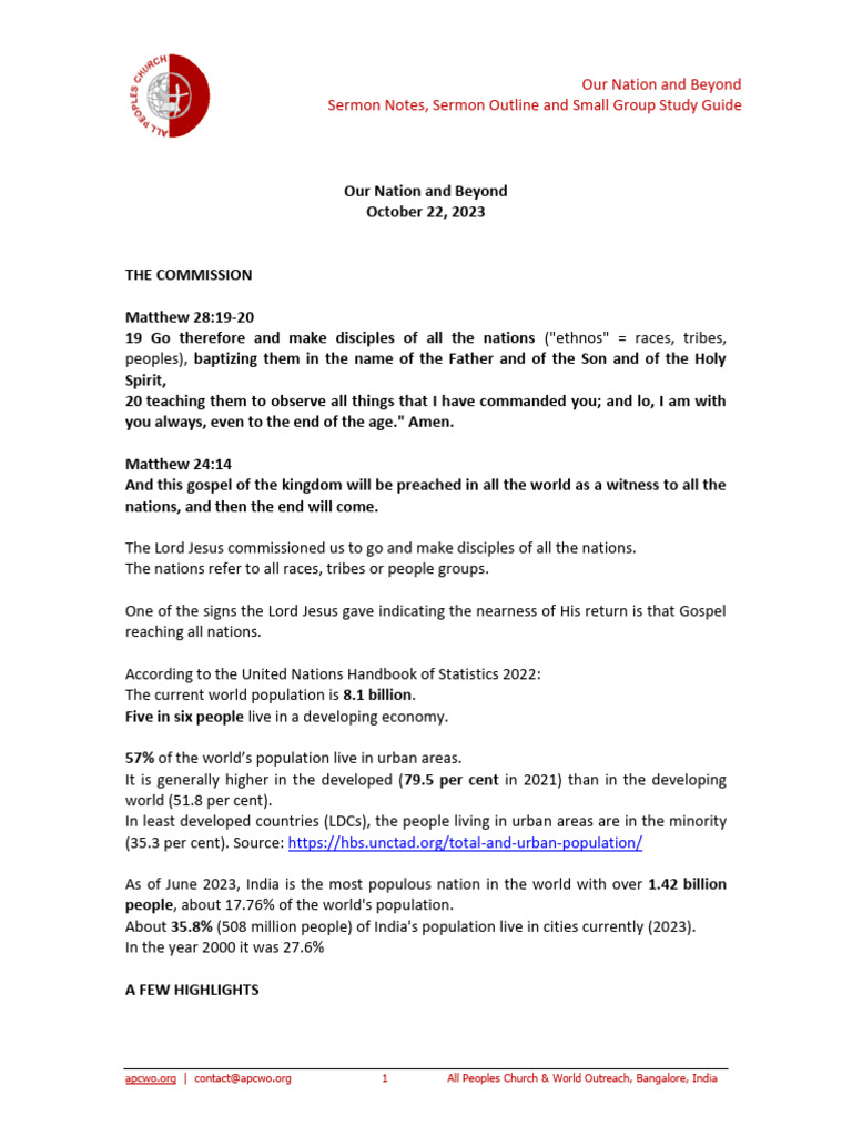 Our Nation and Beyond Ps Ashish Raichur | PDF