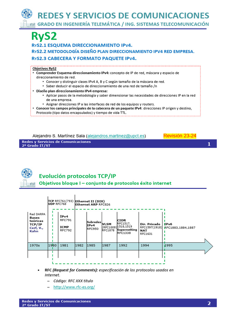 RyS2 - Esquema Direccionamiento IPv4 - Diseño Plan IPv4 Empresa Rev2023 | PDF | Dirección IP ...