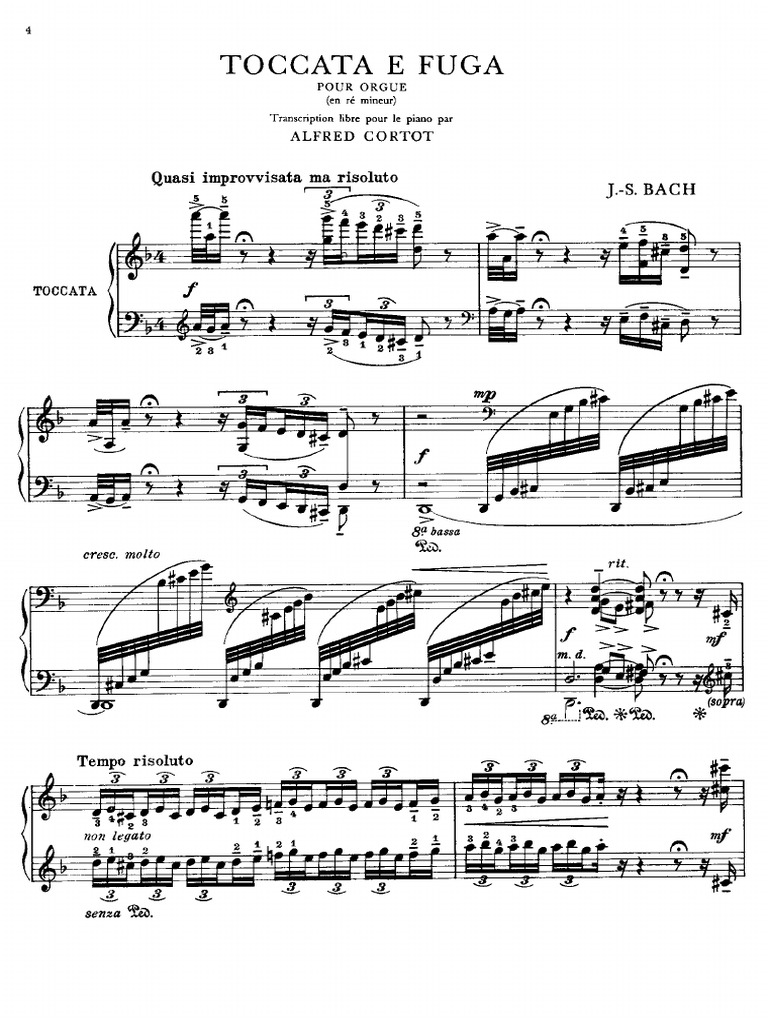 Cortot - Bach - Toccata in D Minor | PDF