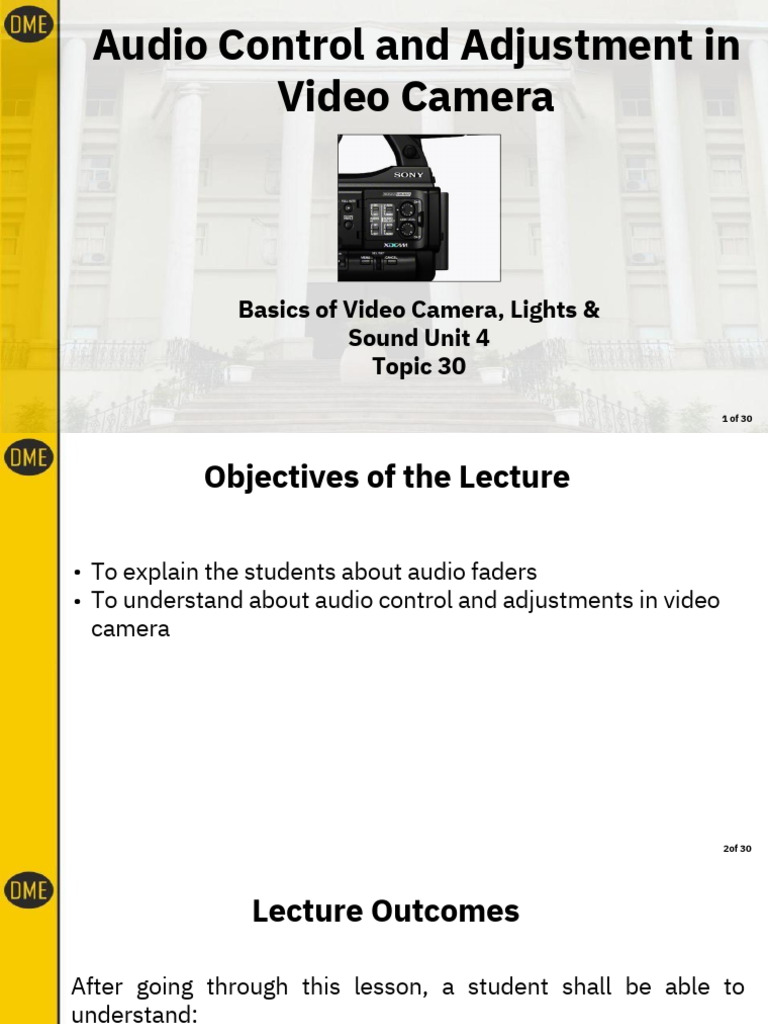 Audio Control in Video Cameras | PDF