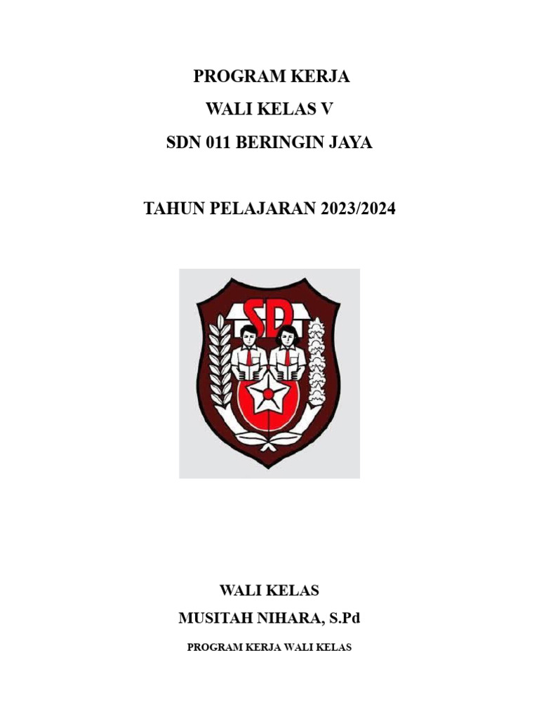Program Kerja Wali Kelas | PDF