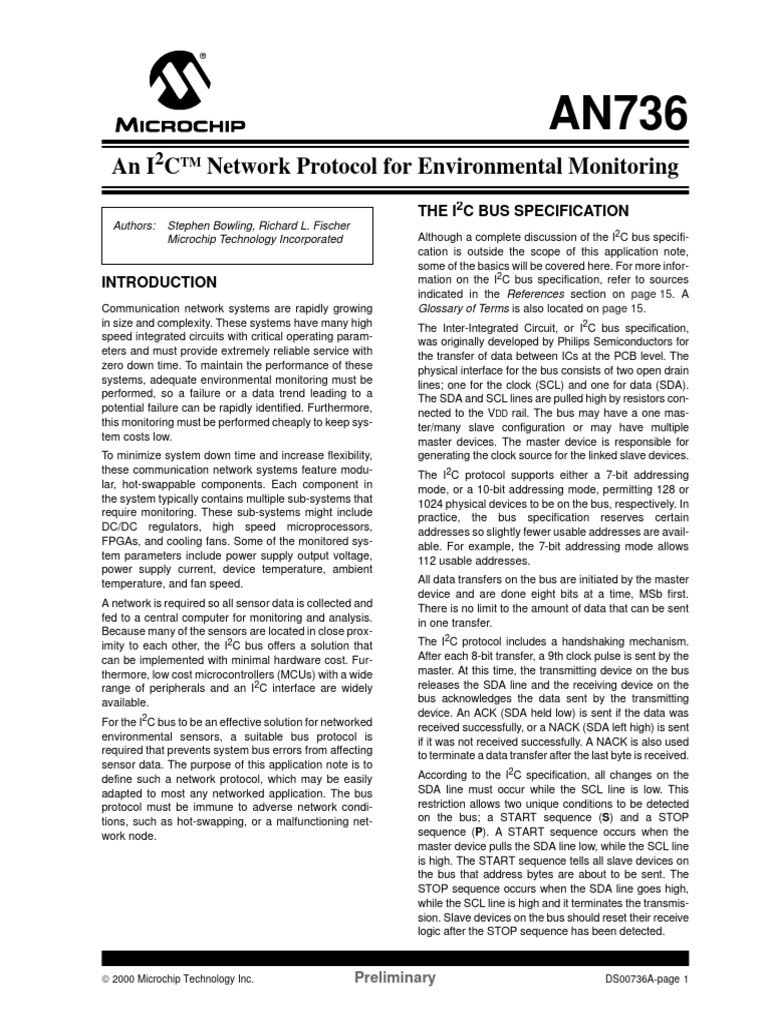 An I2C Network Protocol For Environmental Monitoring | PDF