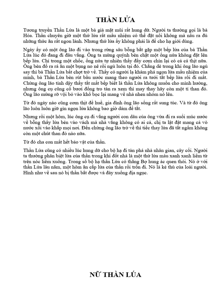 Truyen Doc Ve Cac Vi Than - p2 | PDF