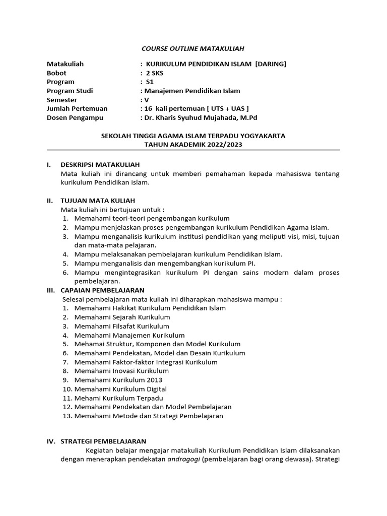 Course Outline Matakuliah | PDF | Karier & Perkembangan | Pengembangan Diri