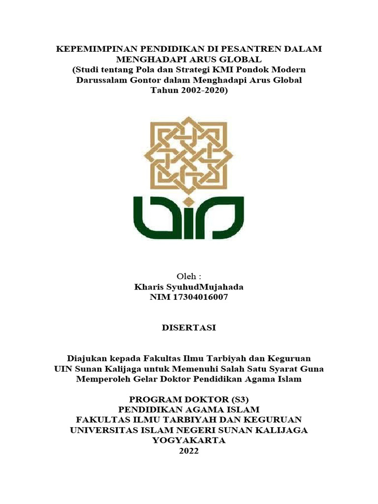 COVER Disertasi Kharis | PDF