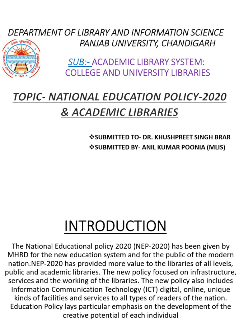 National Education Policy and Academic Libra | Download Free PDF ...