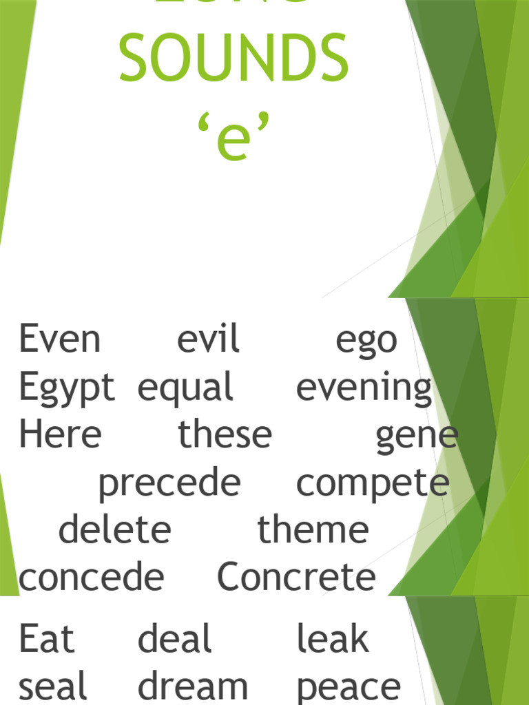 Words with Long 'E' Sounds | PDF