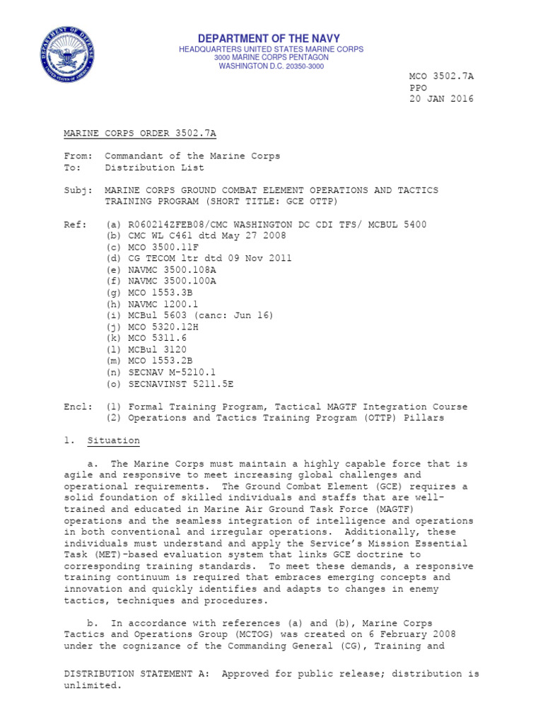 Marine Corps Ground Combat Training Program | PDF | United States ...