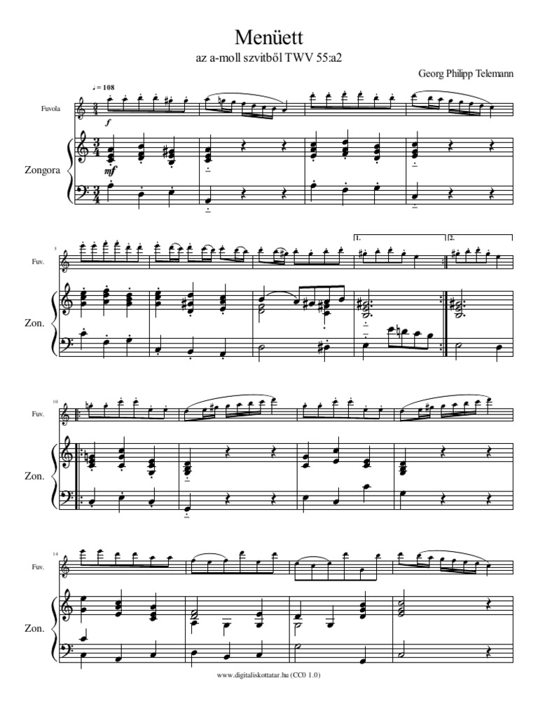 Telemann Menuet | PDF