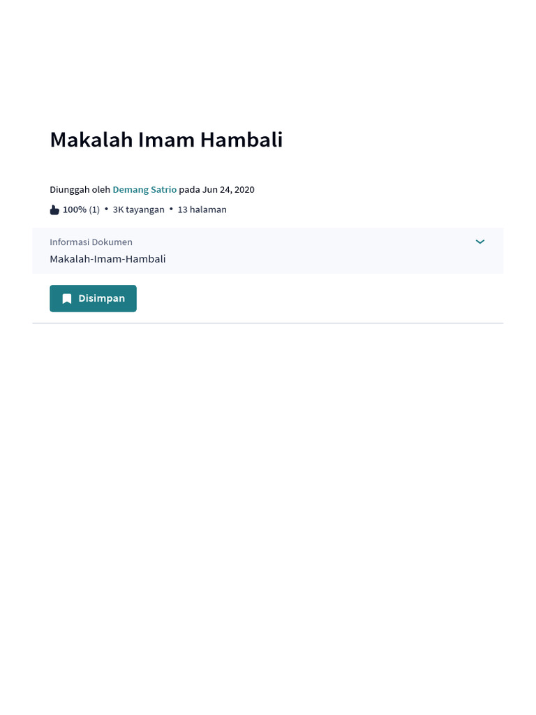 Makalah Imam Hambali - PDF | PDF
