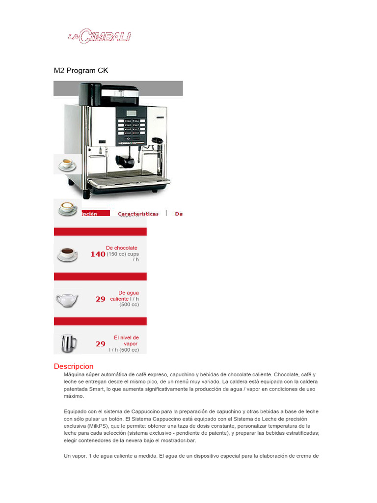 Cafeteras Express Automaticas La Cimbali | PDF
